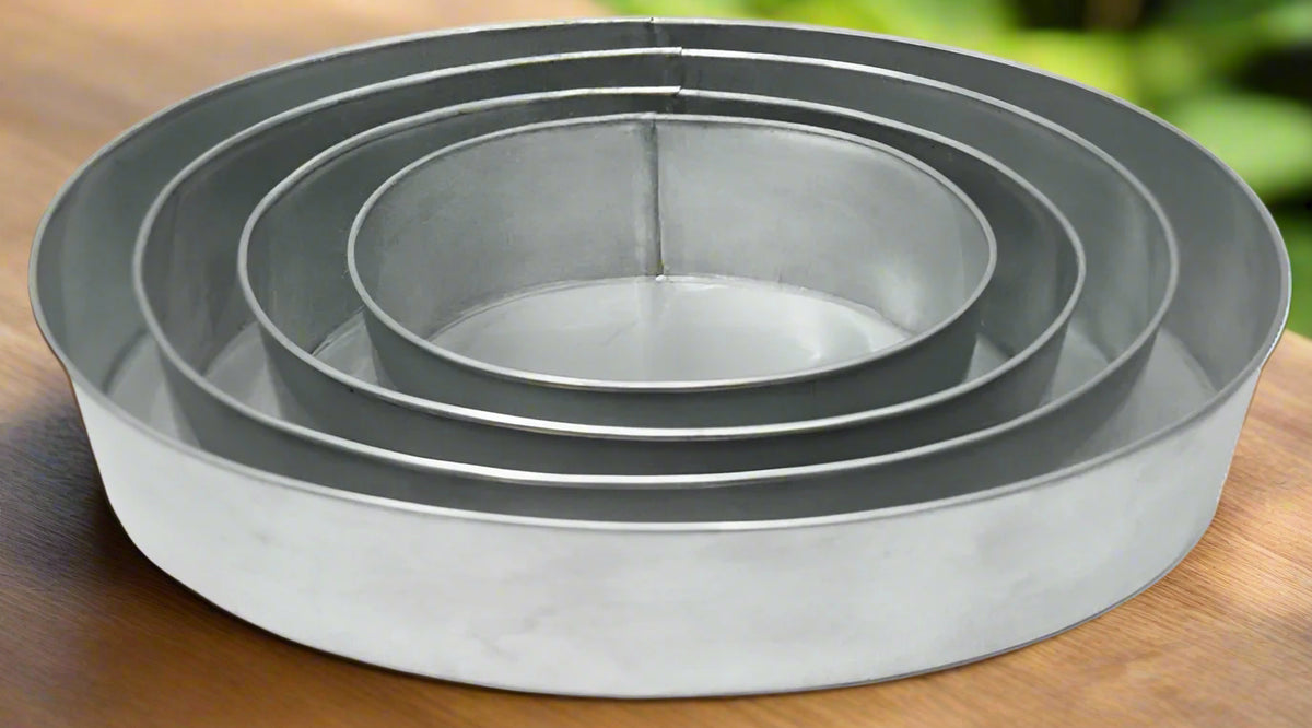 SET OF 4 TIER OVAL 3" DEEP CAKE TINS BIRTHDAY CELEBRATION CAKE PANS ...