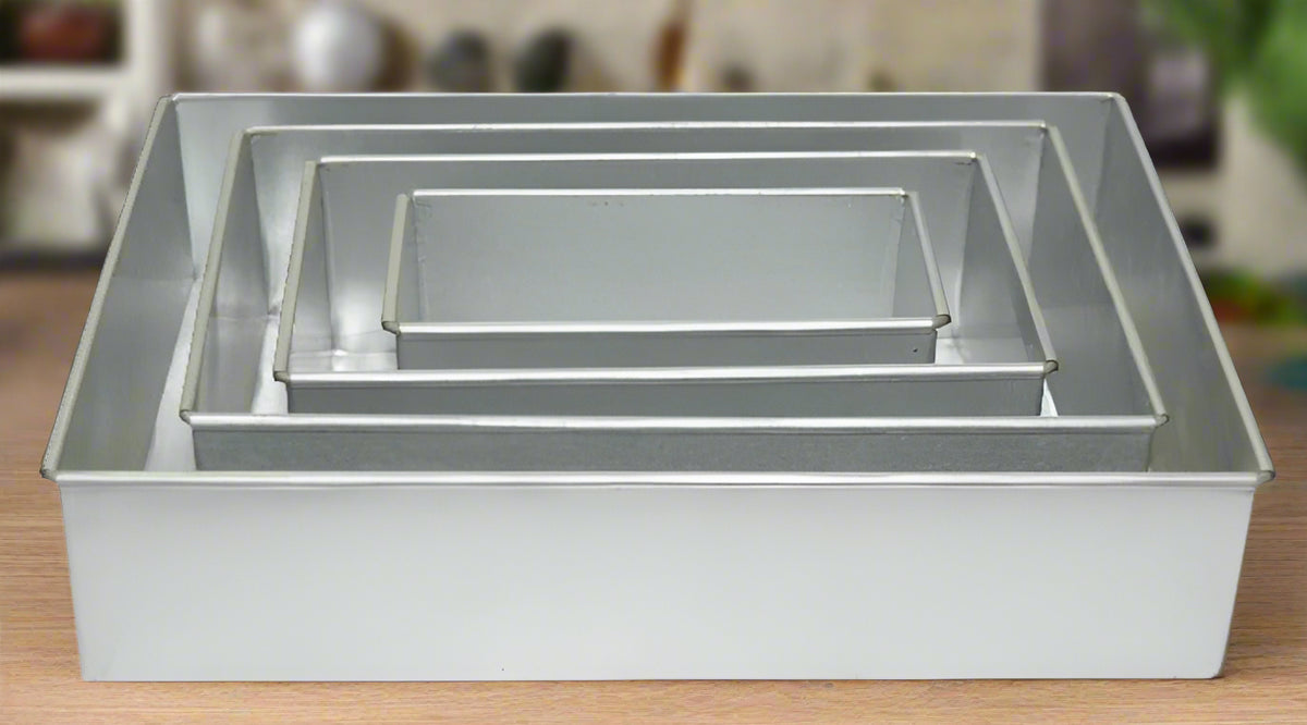 SET OF 4 TIER RECTANGLE (3" DEEP) CAKE TINS / CAKE PANS / CAKE MOULDS ...